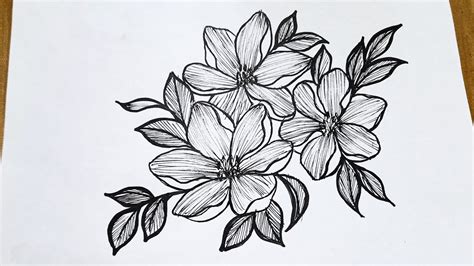 How To Draw Flowers Easy Flower Drawing Tutorial For Beginners Youtube