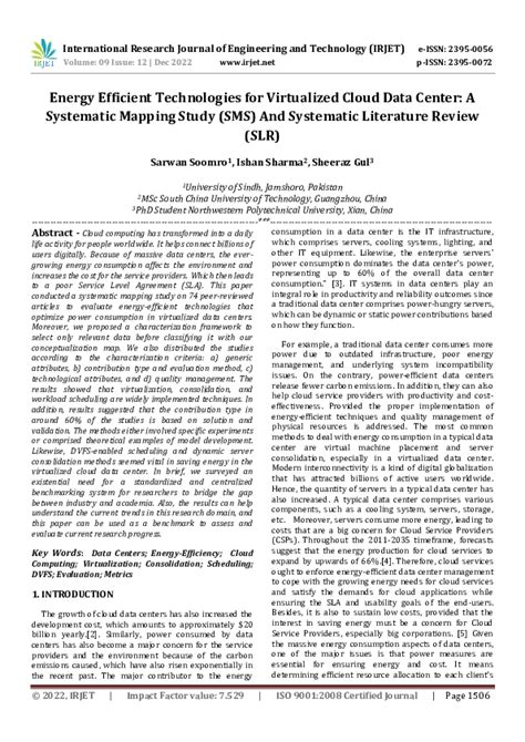 Pdf Energy Efficient Technologies For Virtualized Cloud Data Center