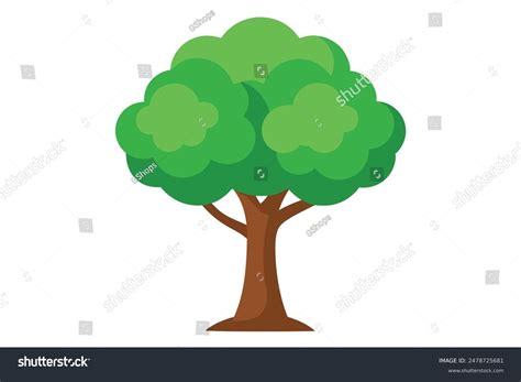 Simple Flat Style Tree Design Stock Vector Royalty Free 2478725681