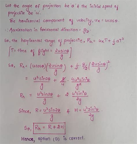 the horizontal range of a projectile is r and the maximum height