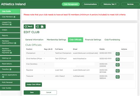 Duplicate Roles Athletics Ireland