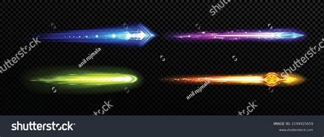 Vfx Effect Meteorite Star Flames Missile Stock Vector Royalty Free 2194925659 Shutterstock