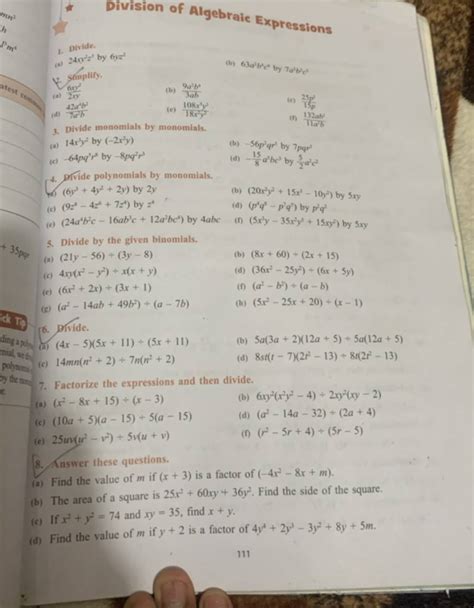 Divide By The Given Binomials Filo