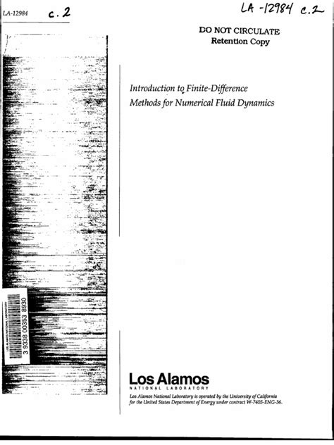 Introduction To Finite Difference Methods For Numerical Fluid Dynamics