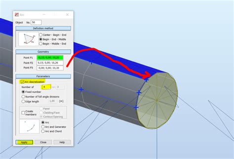 How To Refine Mesh For Pipe Generated By Arc Or Circle Extrusion Along Polyline In Robot