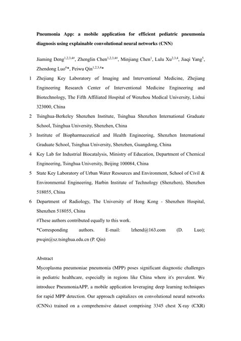 Pdf Pneumonia App A Mobile Application For Efficient Pediatric