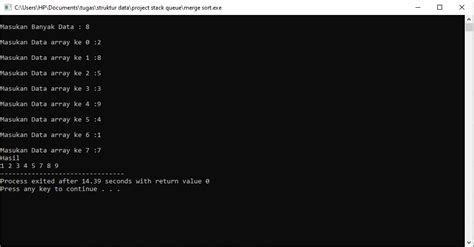 contoh program algoritma merge sort di c beserta penjelasan