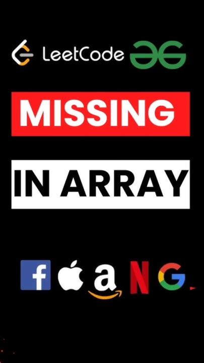 Missing In Array Dsa Youtube
