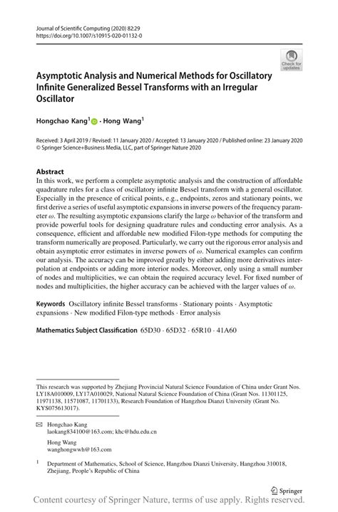 Asymptotic Analysis And Numerical Methods For Oscillatory Infinite Generalized Bessel Transforms