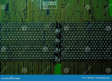 Green Electronic Micro Circuit Computer Stock Image Image Of Colored Details 111397639