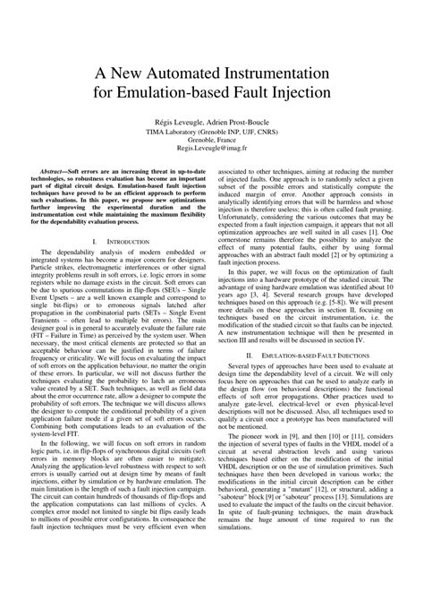 Pdf A New Automated Instrumentation For Emulation Based Fault Injection