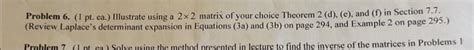 Solved Problem Pt Ea Illustrate Using A Matrix Chegg