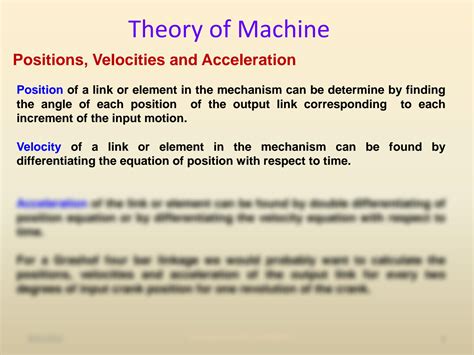 Solution Position Velocity And Acceleration Analysis Theory Of