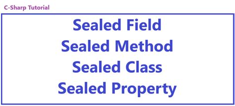 C Sealed Class With Examples
