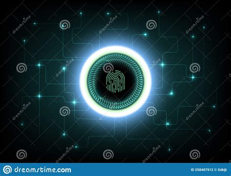 Abstract Fingerprint Technology Background Stock Illustration