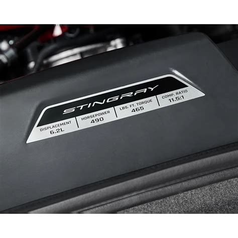 87818056 C8 Corvette Stingray Engine Specification Plaque 490hp