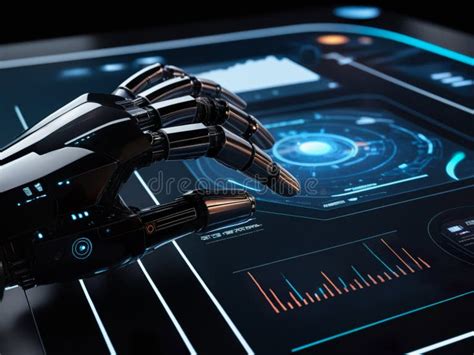 Robotic Hand Points To Graph Diagram Artificial Intelligence Analysis Neural Network