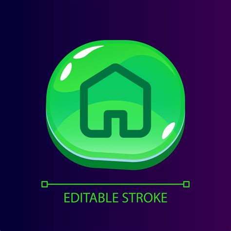 home page glossy ui button with linear icon website menu part digital