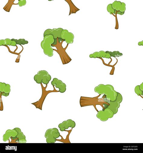 Trees Pattern Cartoon Style Stock Vector Image And Art Alamy