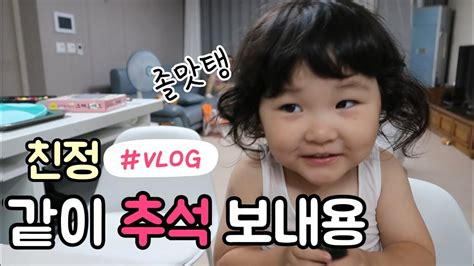 시끌시끌 추석 일상 친정에서 먹고 놀기 연년생 육아 브이로그 유아차 시츄 아기랑 강아지 장어구이 술 먹방 놀이터 송편 가족 브이로그 Vlog Youtube