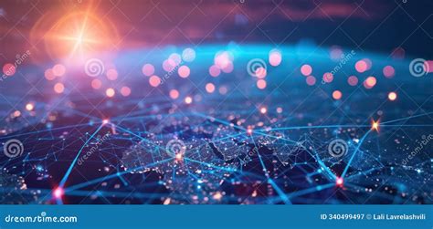 Internet Technology With Global Communication Network Connected Around