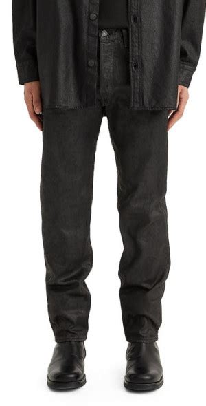 Levis 501 54 Wax Coated Original Fit Straight Leg Jeans In Candle