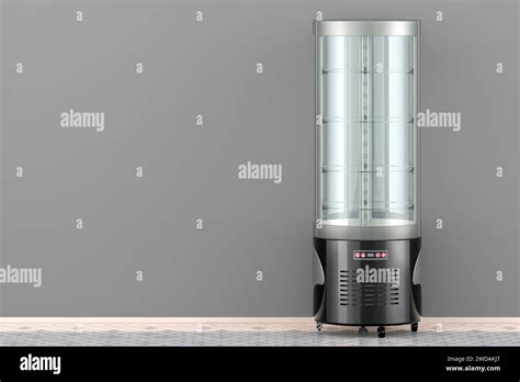 Black Circular Glass Refrigerated Display Case 3d Rendering Isolated