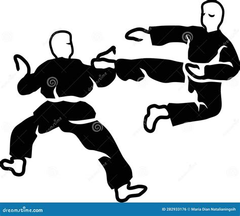 Pencak Silat Indonesian Martial Art Vector Illustration 282933176