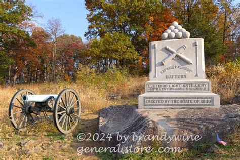 Ohio 1st Artillery Battery L With Cannon Gettysburg Monument Art Print