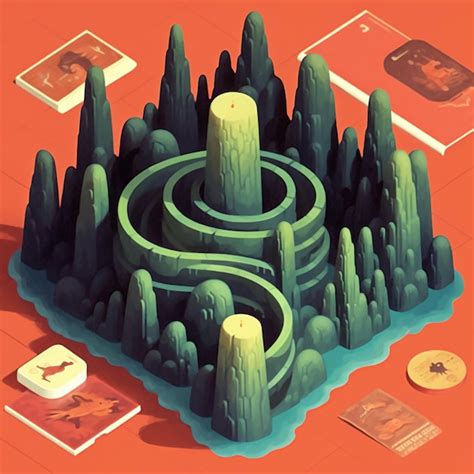 Premium Photo There Is A Small Maze With A Tower Surrounded By Trees