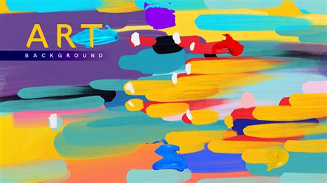 추상적 인 예술 배경 벡터 손으로 그린 유화 캔버스에 유화 아트웍의 색상 텍스처 조각 페인트의 브러쉬 스트로크 현대 미술 현대 미술 화려한 캔버스 0명에 대한 스톡 벡터