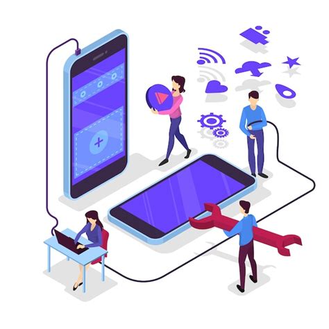 Premium Vector Mobile App Development Illustration