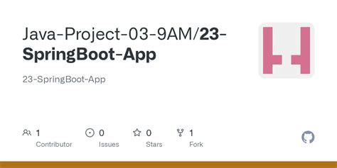 Github Java Project 03 9am23 Springboot App 23 Springboot App