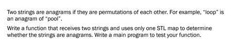 Solved Two Strings Are Anagrams If They Are Permutations Of