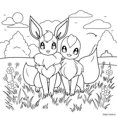 Espeon E Umbreon Para Colorir