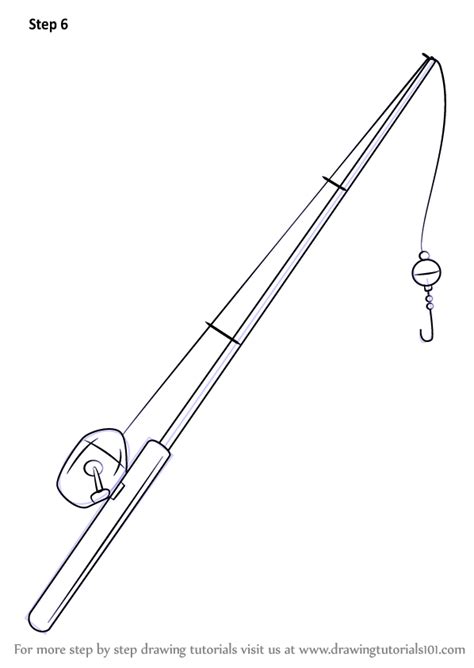 How To Draw Fishing Pole Everyday Objects Step By Step DrawingTutorials Com