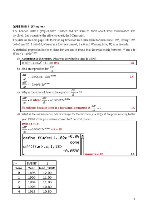Sac 2 Practice Analysis Task Solns Question 1 13 Marks The London