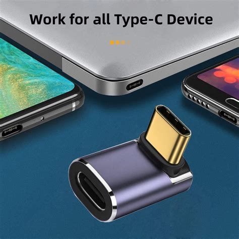 ChenYang CY USB C Male To Female Adapter USB4 Type C 90 Degree UP Down Angled 100W Power Data 8K