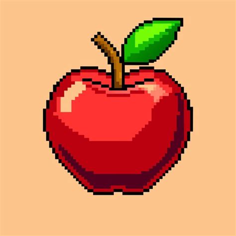 Premium Vector Pixel Art Apple Vector Image A Crisp And Juicy
