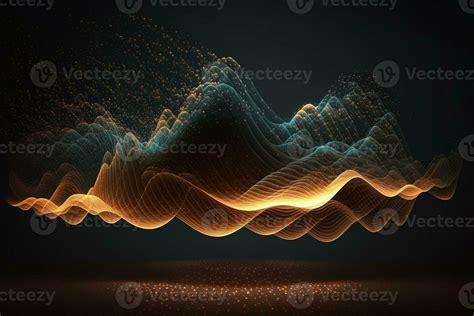 abstract digital wave dynamic wave of glowing particles data