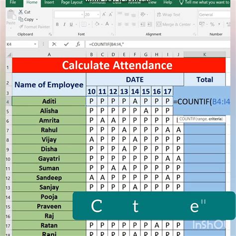 Automatic Attendance System Shorts Excel Exceltips Exceltutorial