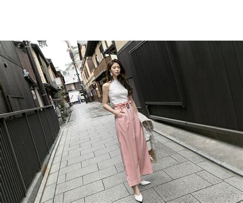 P1849 핀턱 스티츠 와이드 팬츠벨트set10차리오더 Outfits