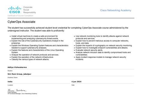 Aditya Vishwakarma On Linkedin Ciscocert Cyberopsassociate