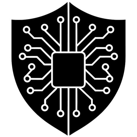 premium vector cybersecurity shield with binary code and circuit design
