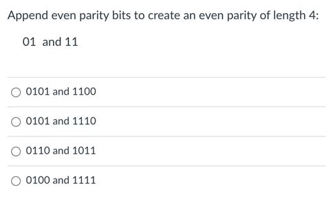 Append Even Parity Bits To Create An Even Studyx