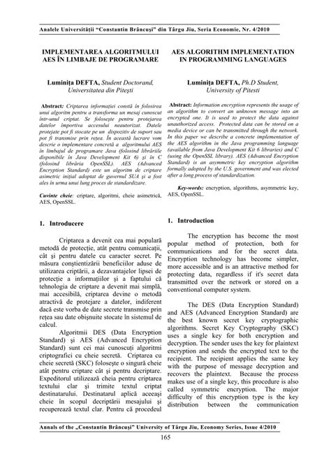 Pdf Aes Algorithm Implementation In Programming Languages