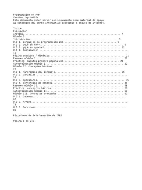 Programacion En Php Pdf Php Página Web