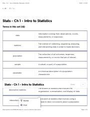 Stats Ch Intro To Statistics Flashcards Quizlet Pdf Stats Ch Intro To Statistics