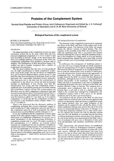 Pdf Biological Functions Of The Complement System