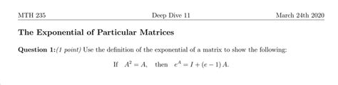 Solved The Matrix Exponential We Prove Several Properties Of Chegg